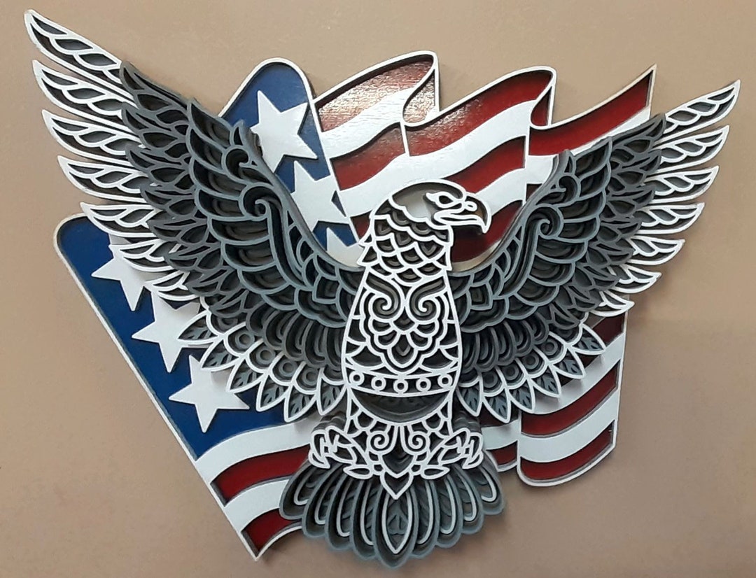 Am. Bald Eagle With Am. Flag - Etsy