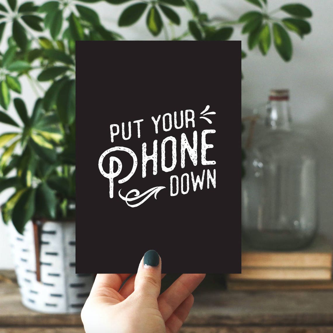 Quote Prints, Office Decor, No Phone Unplugged Sign, Wall Art Print ...