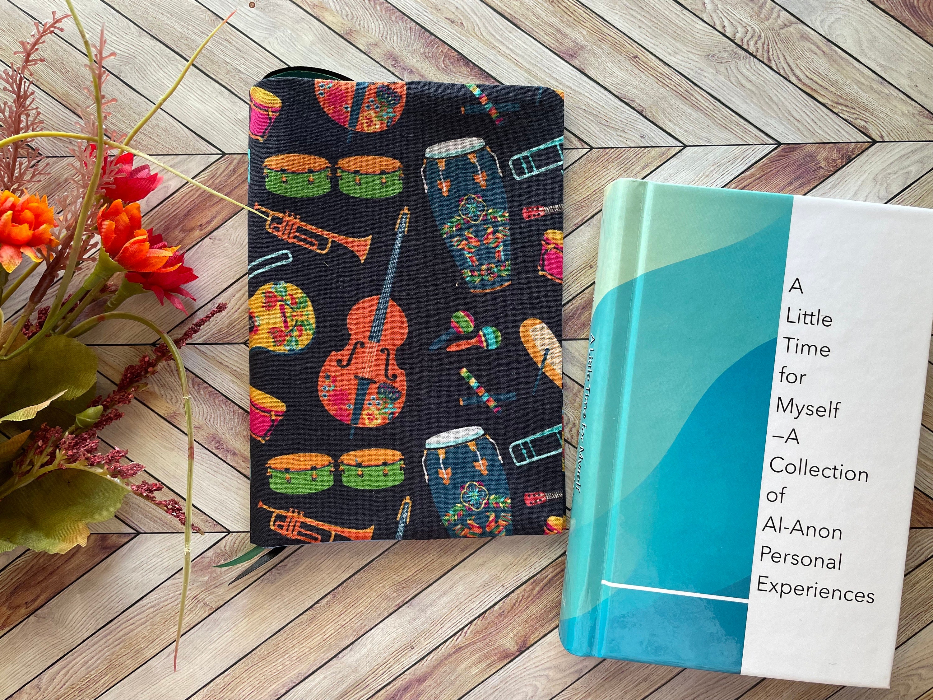 Fabric Book Cover Al-anon Daily Reader ODAT Festive Music Musical ...