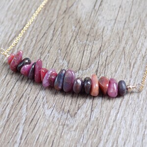 Ruby Birthstone Jewelry, Ruby Necklace in 14K Gold Fill, Sterling ...