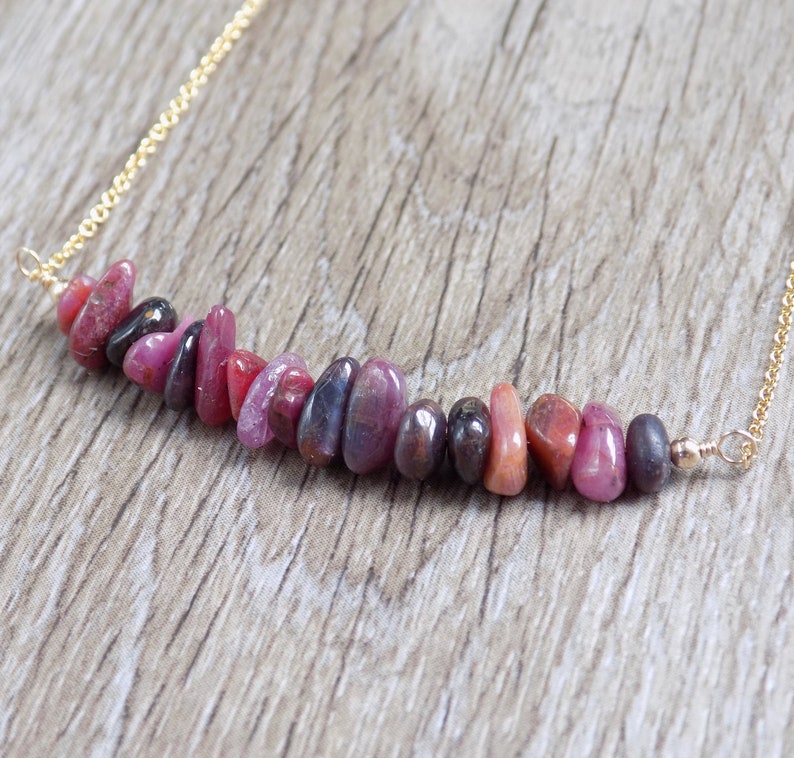 Ruby Birthstone Jewelry Ruby Necklace in 14K Gold Fill | Etsy