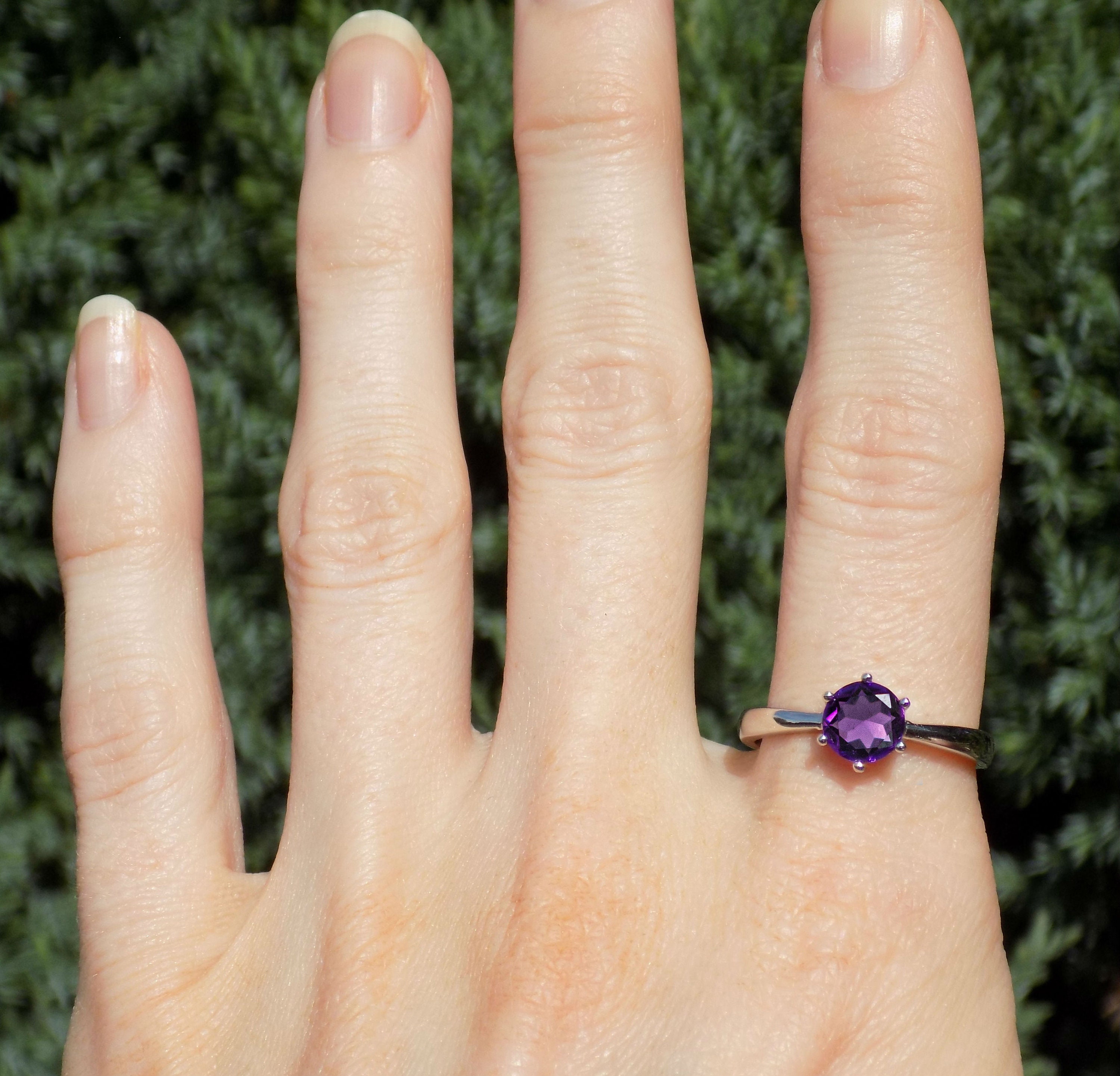 Amethyst Ring Sterling Silver February Birthstone Ring - Etsy