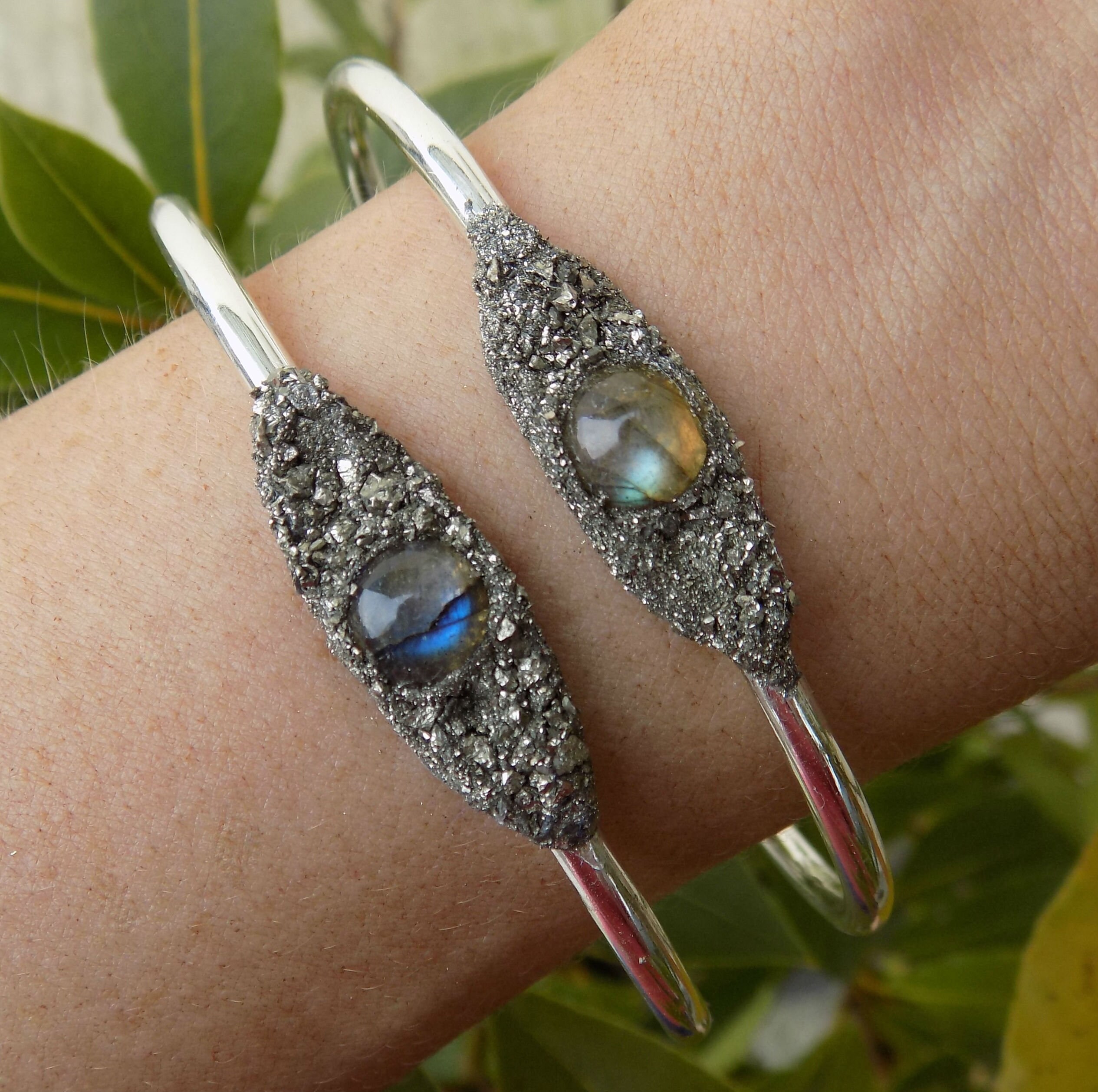 Labradorite Bangle Handmade Jewellery Silver Cuff Bracelet | Etsy