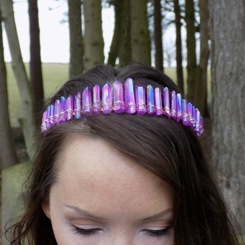 Raw Crystal Tiara Rough Crystal Crown Princess Crown | Etsy