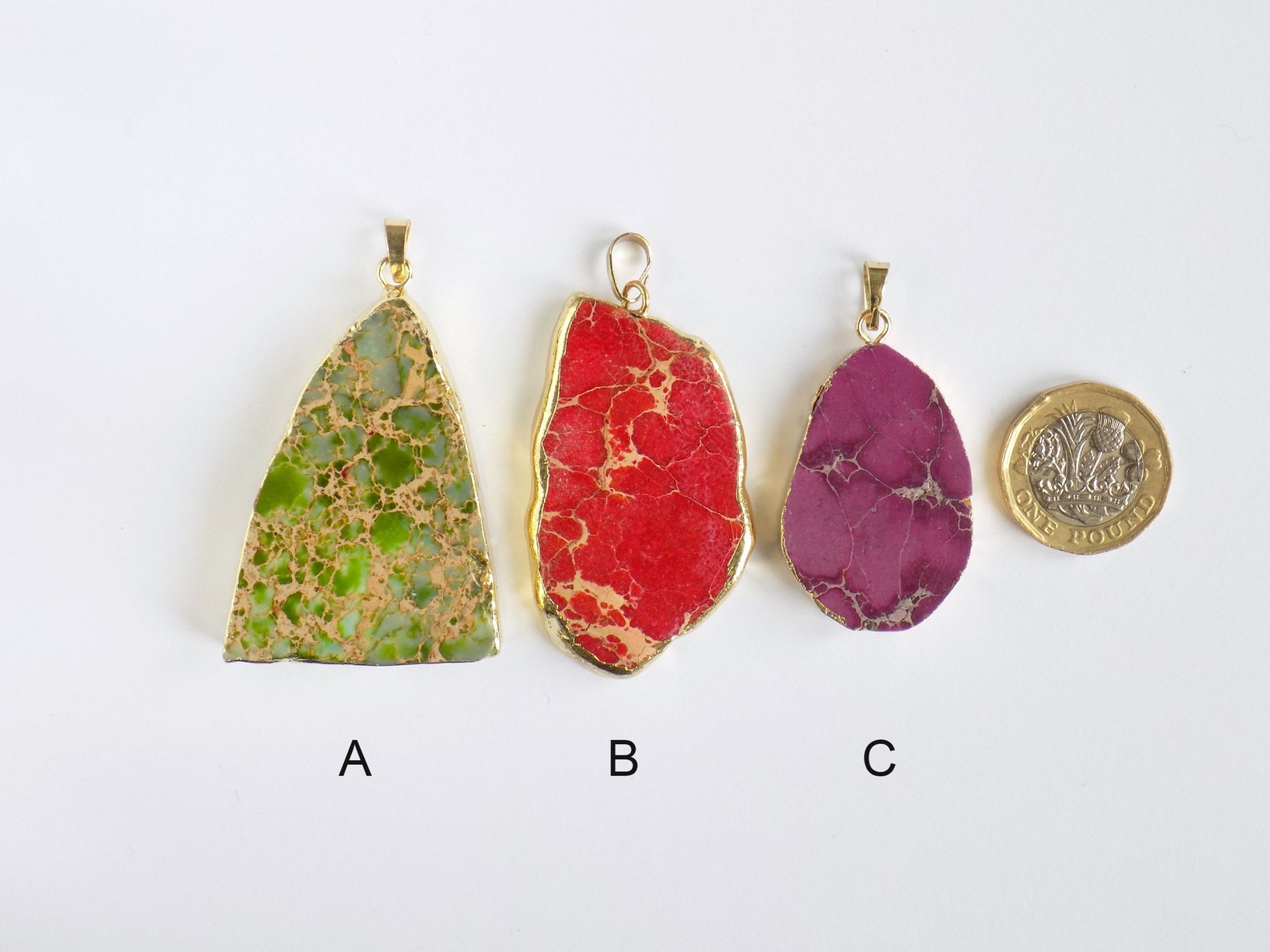 Large Gemstone Necklace New Womens Gift Sea Sediment - Etsy