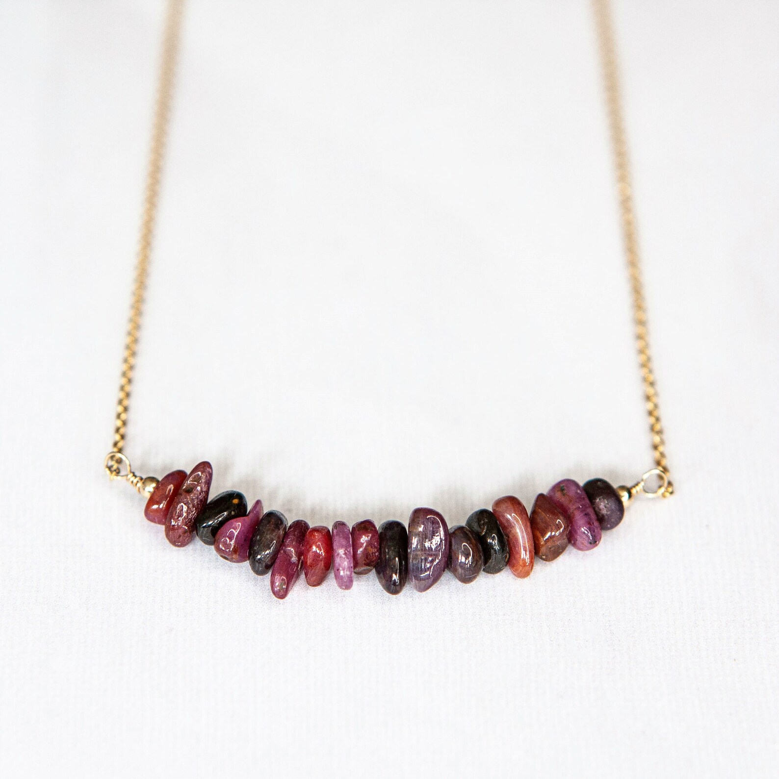 Ruby Birthstone Jewelry Ruby Necklace in 14K Gold Fill - Etsy