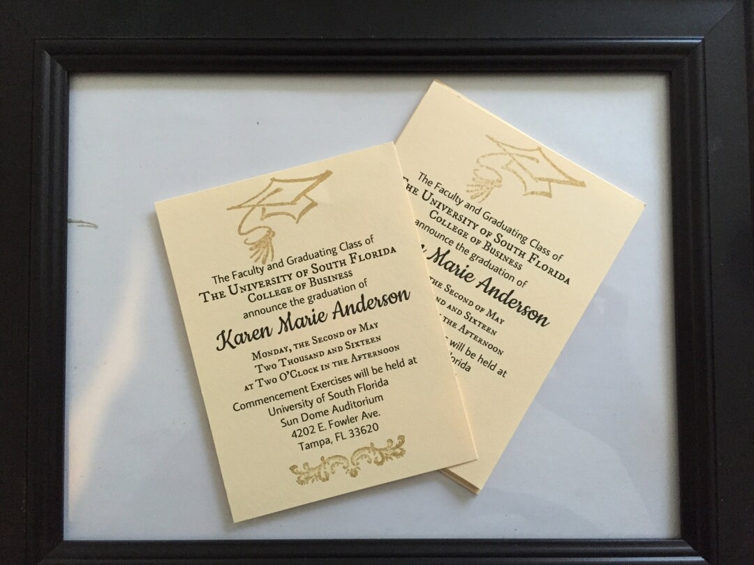 100 - Graduation Invitations - 4.25" X 5.5" - Economical - Includes ...