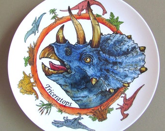 DINOSAUR Plate Set of 4 | Etsy