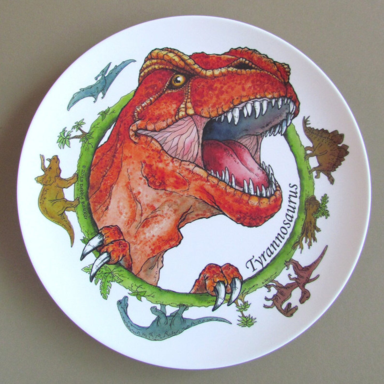 DINOSAUR Plate - Tyrannosaurus - Etsy