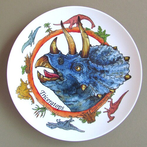 DINOSAUR Plate Tyrannosaurus - Etsy