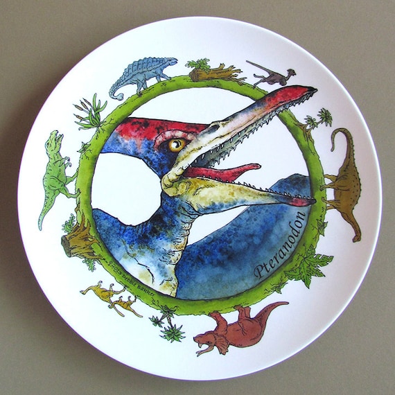 DINOSAUR Plate Pteranodon | Etsy