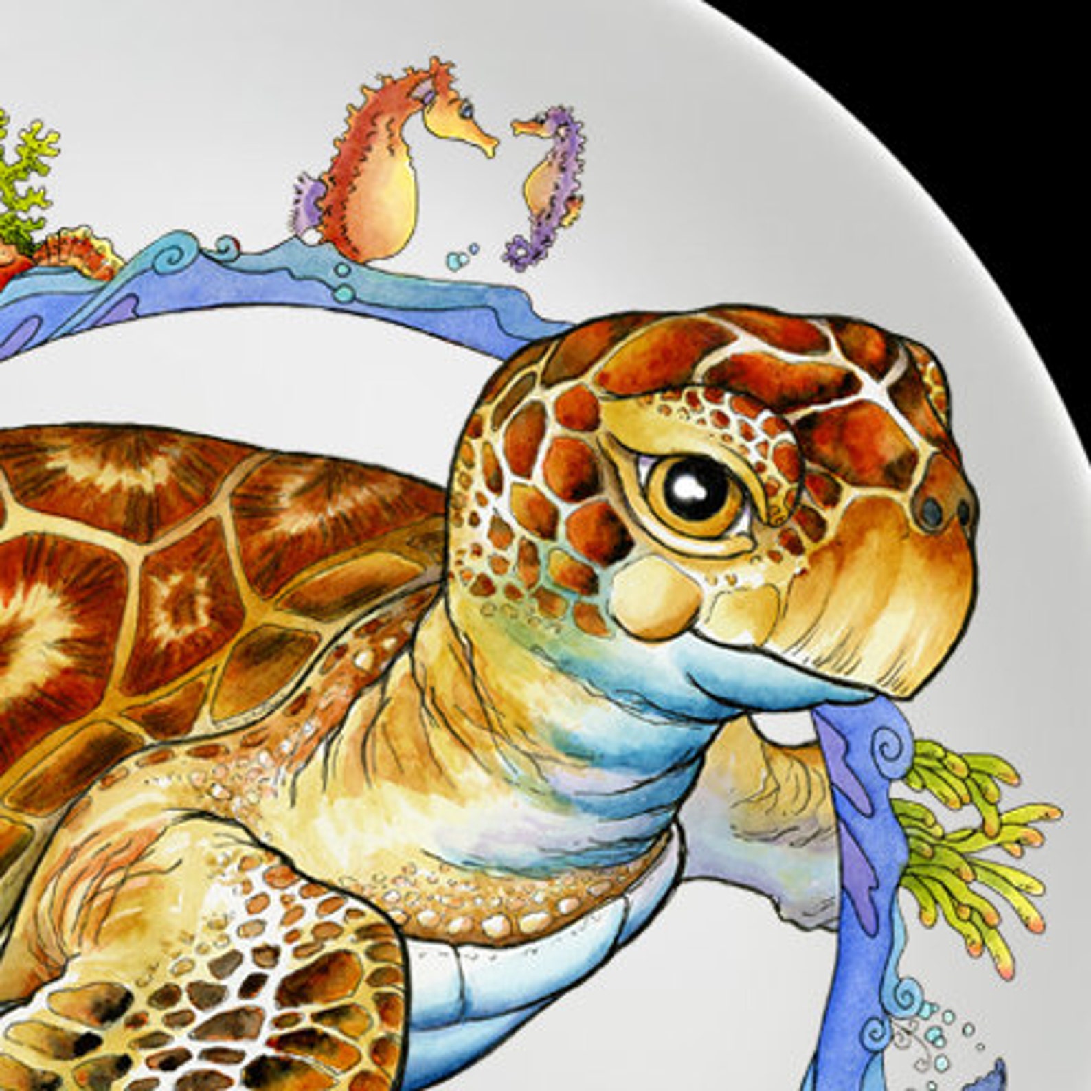 SEA TURTLE Dinnerplate - Etsy