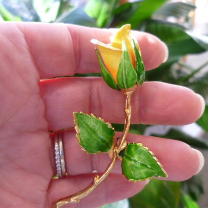 Yellow Rose Pin - Etsy