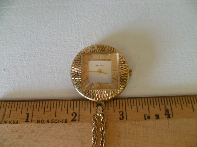 Bulova Pendant Watch, Gold Tone Bulova Watch - Etsy