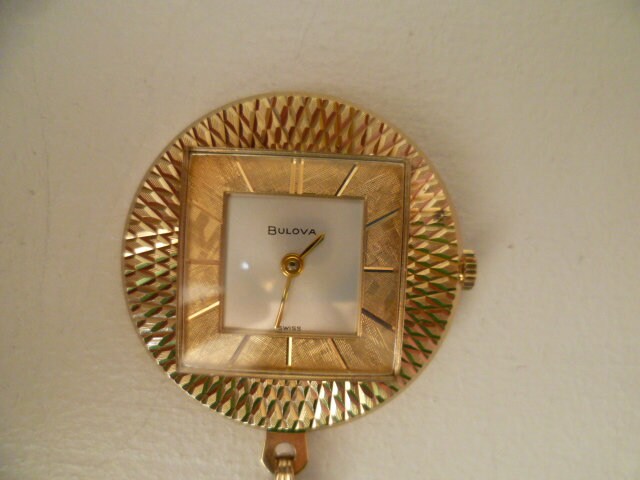 Bulova Pendant Watch, Gold Tone Bulova Watch - Etsy