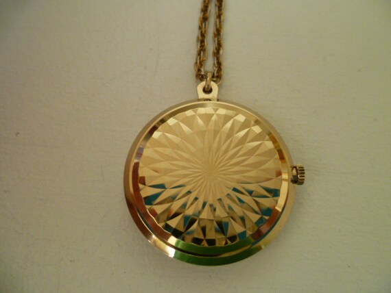 bulova pendant watch, gold tone bulova watch - Gem