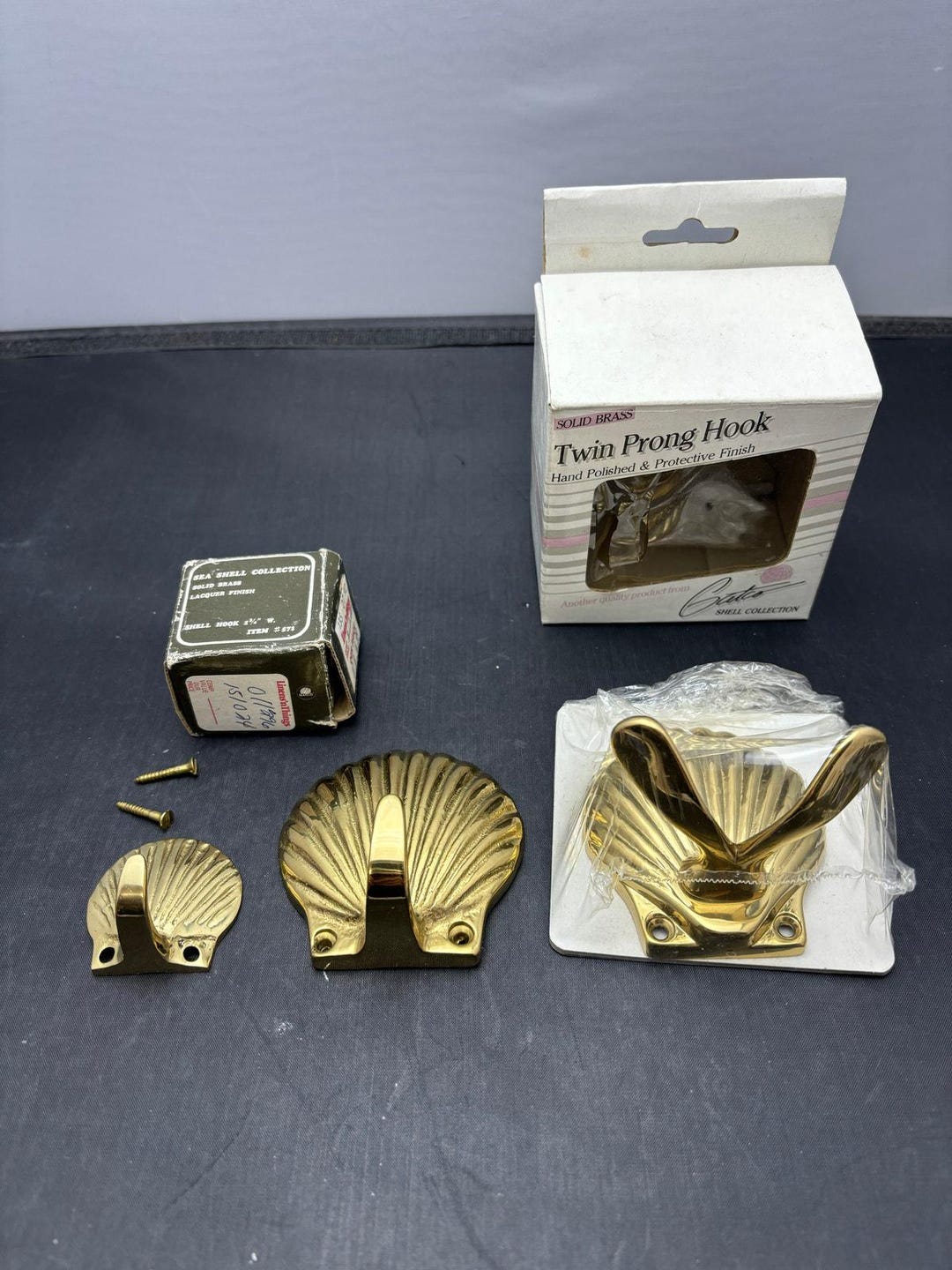 Vintage Solid Brass Seashell Wall Hooks - Set of 3 - Etsy