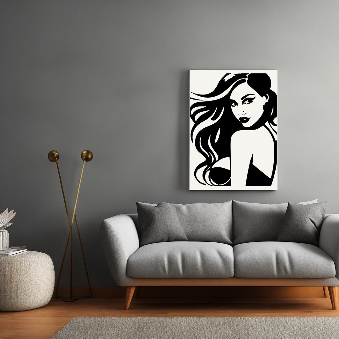 Printable Stunning Female Art | PNG and AI Files | Modern Artful Woman ...