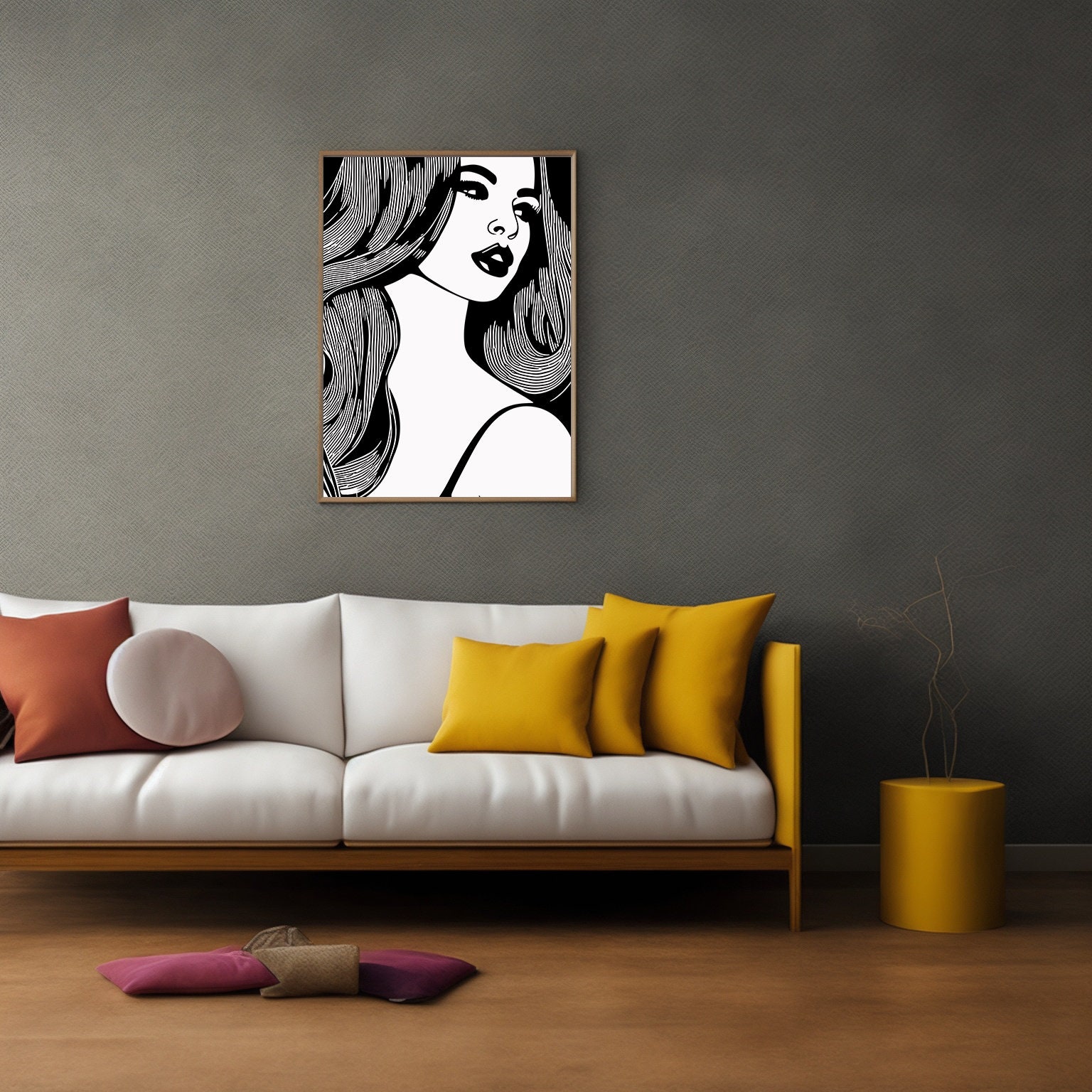 Printable Stunning Female Art PNG and AI Files Modern Artful Woman Art ...
