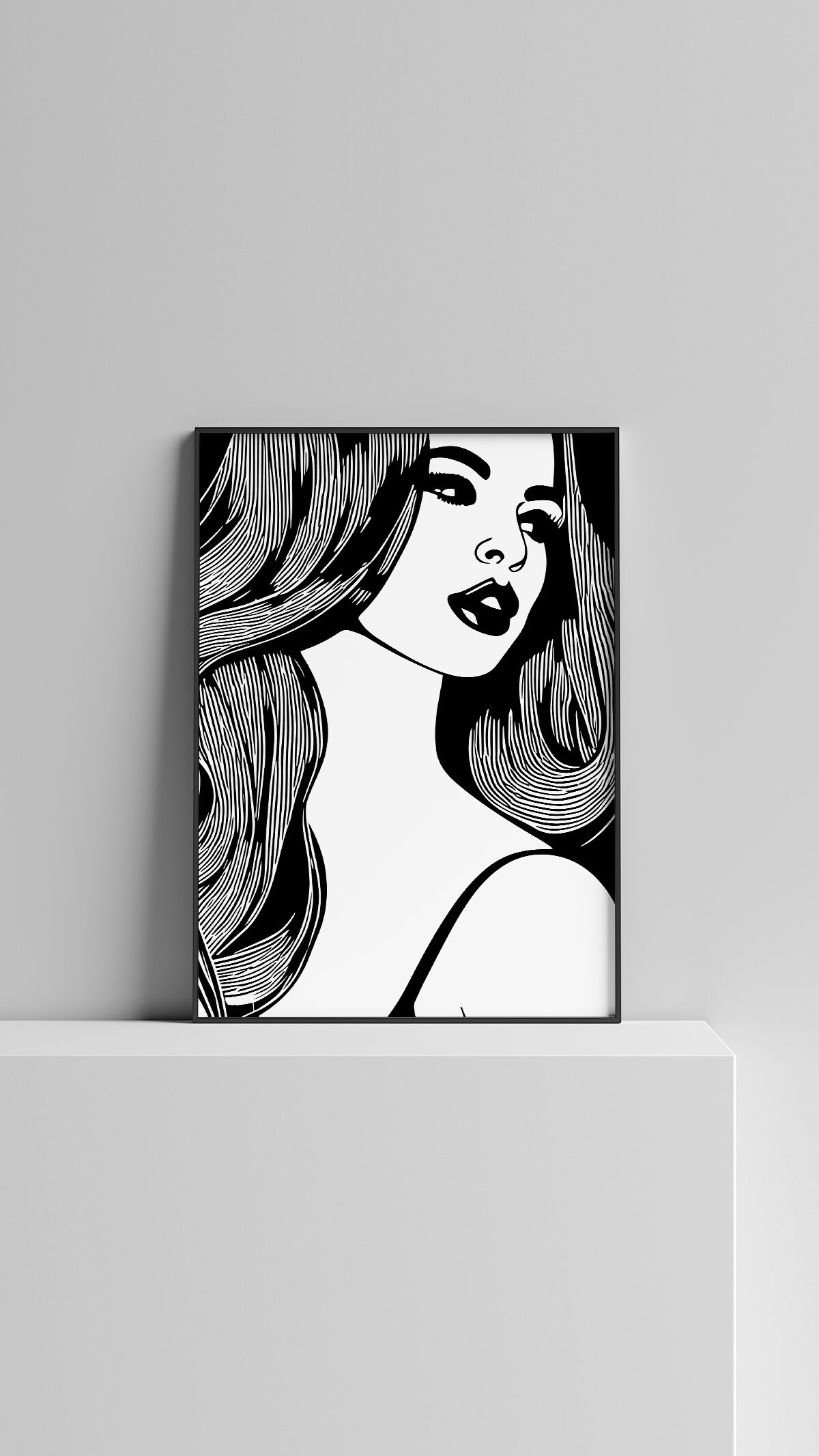 Printable Stunning Female Art PNG and AI Files Modern Artful Woman Art ...