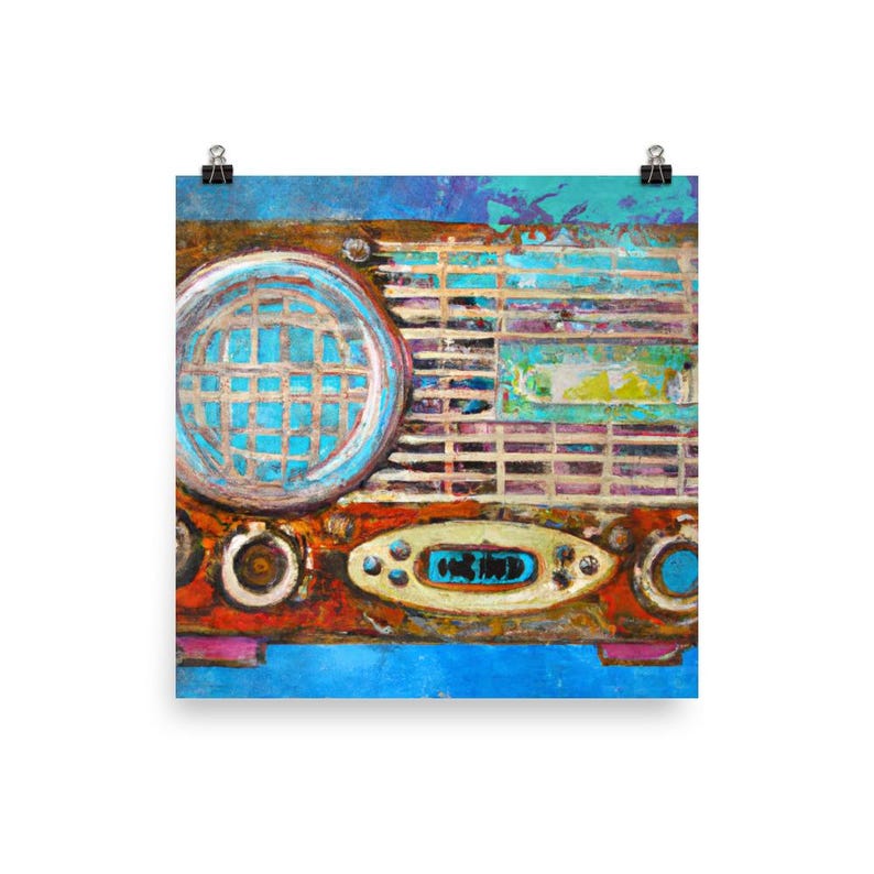 Vintage Record Player Abstract Art Poster - Etsy
