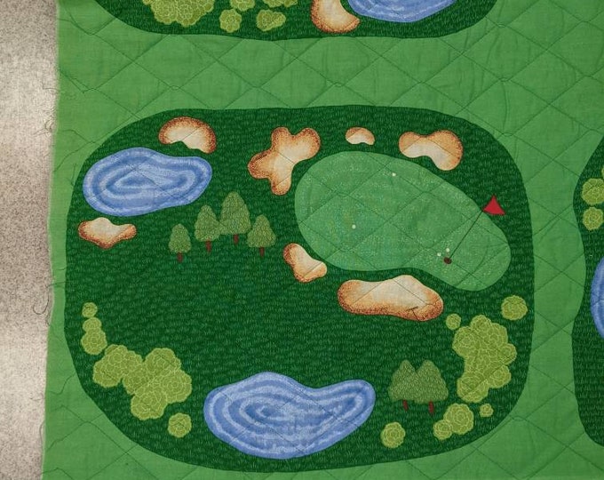 Double-faced Quilted Golf Course/trees Golf 1/2 Yard Panel - Etsy