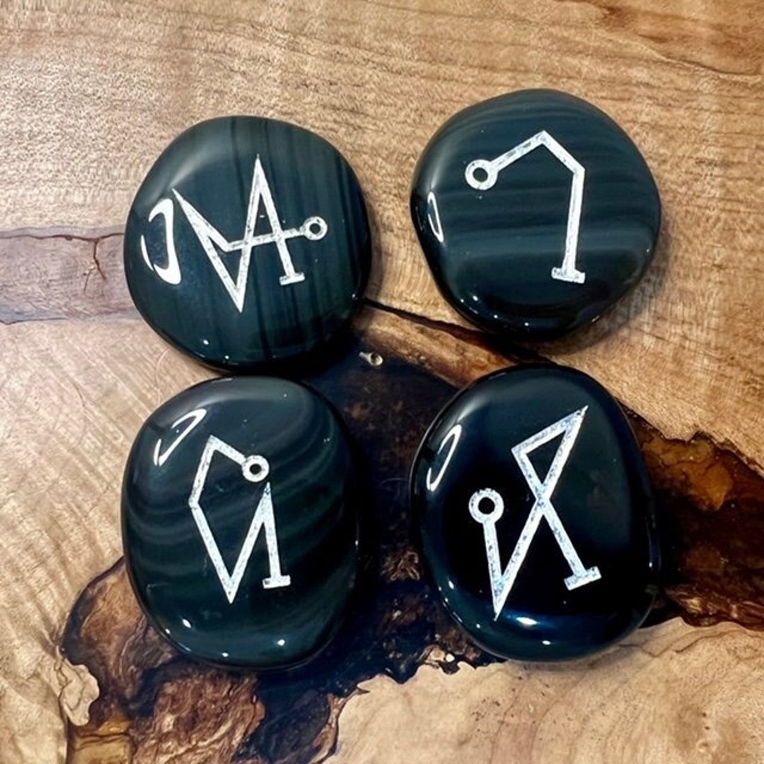Reiki-infused Archangel Obsidian Guardian Grid Stones for Protection ...