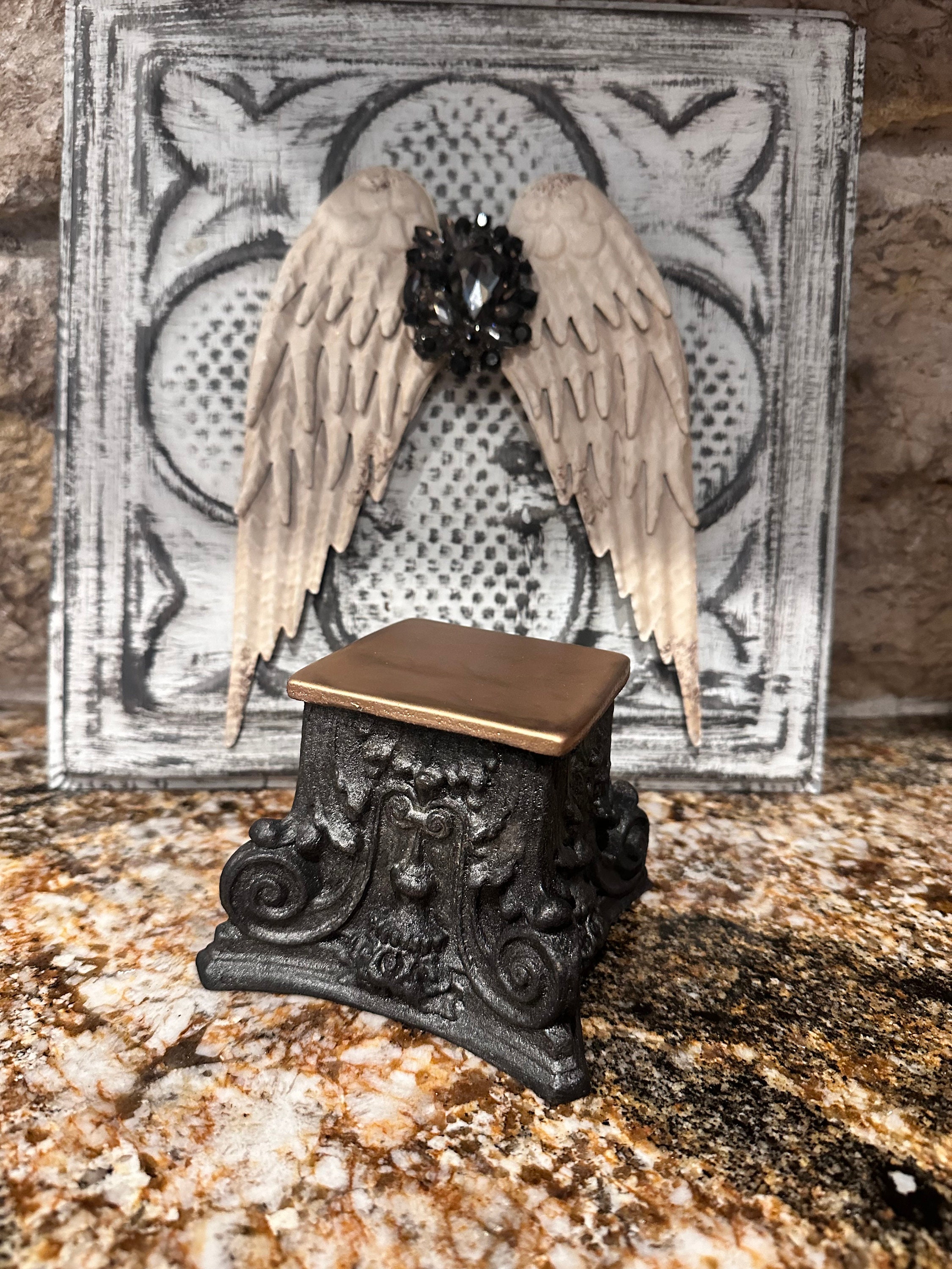 Candle Holder, Base Capital Riser, Pedestal, Old World Decor, Handmade ...