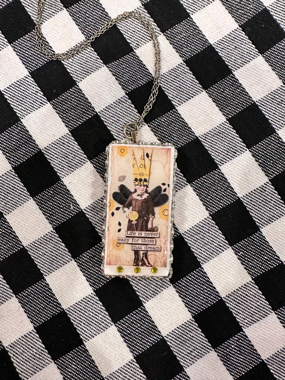 Recycled Domino Necklaces Cute Quotes Reversible Crown Handmade Diy ...