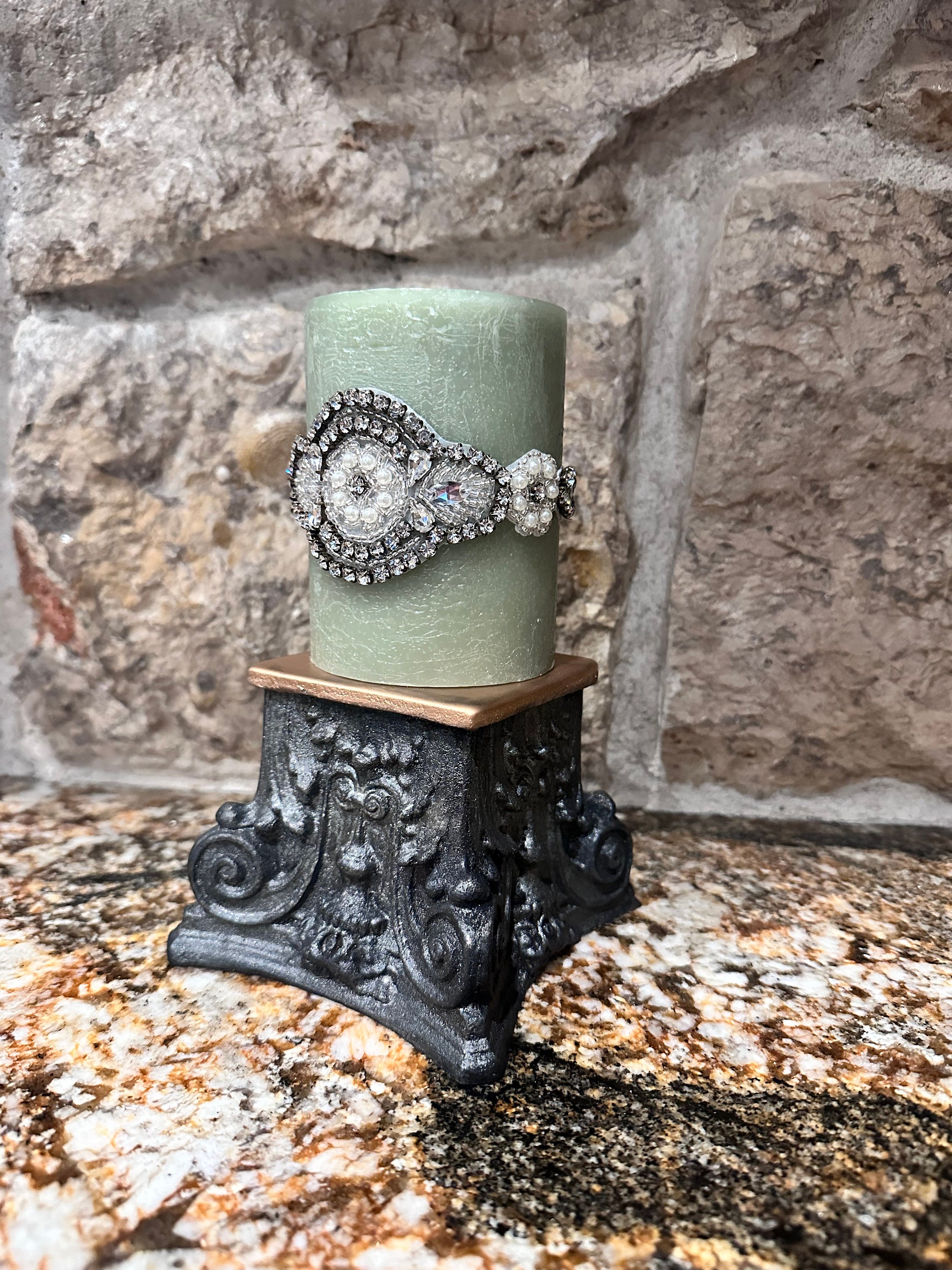 Candle Holder, Base Capital Riser, Pedestal, Old World Decor, Handmade ...