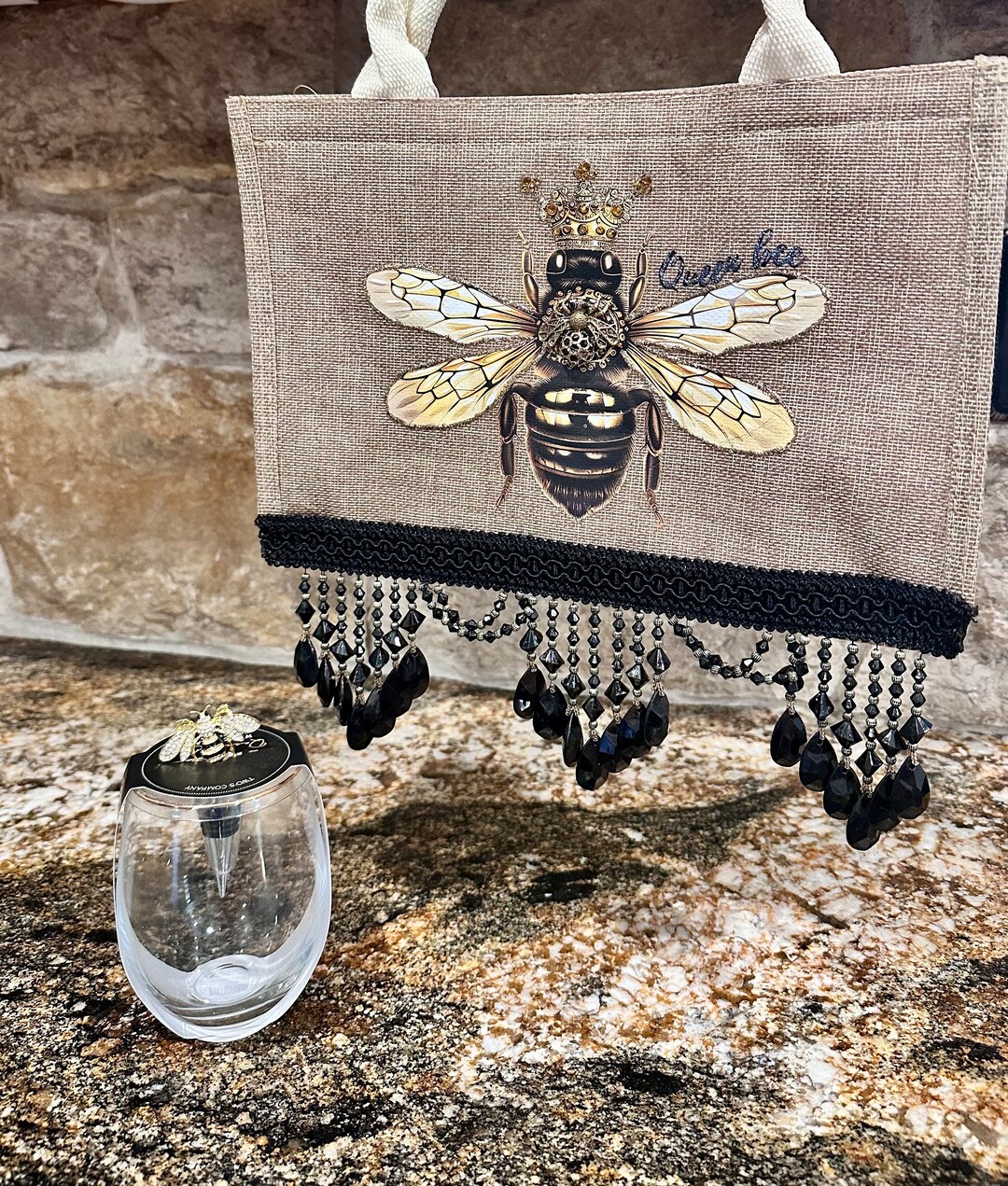 Burlap Queen Bee Tote, Canvas Tote, Queen Bee, Bday Gift Idea, Should ...