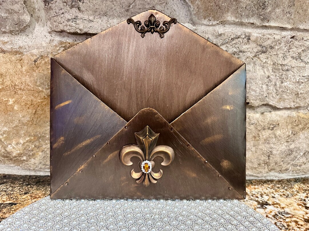 Metal Wall Envelope, Mail Holder, Galvanized Metal, Desk Organizer ...