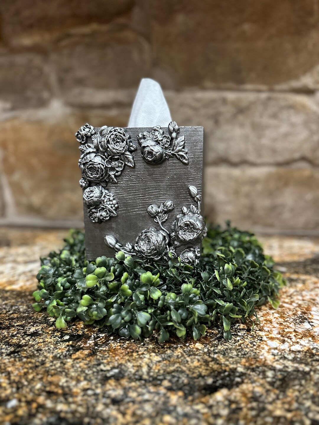 Tissue Box, Embellished Tissue Holder, Rose Tissue Box, Bathroom Decor ...