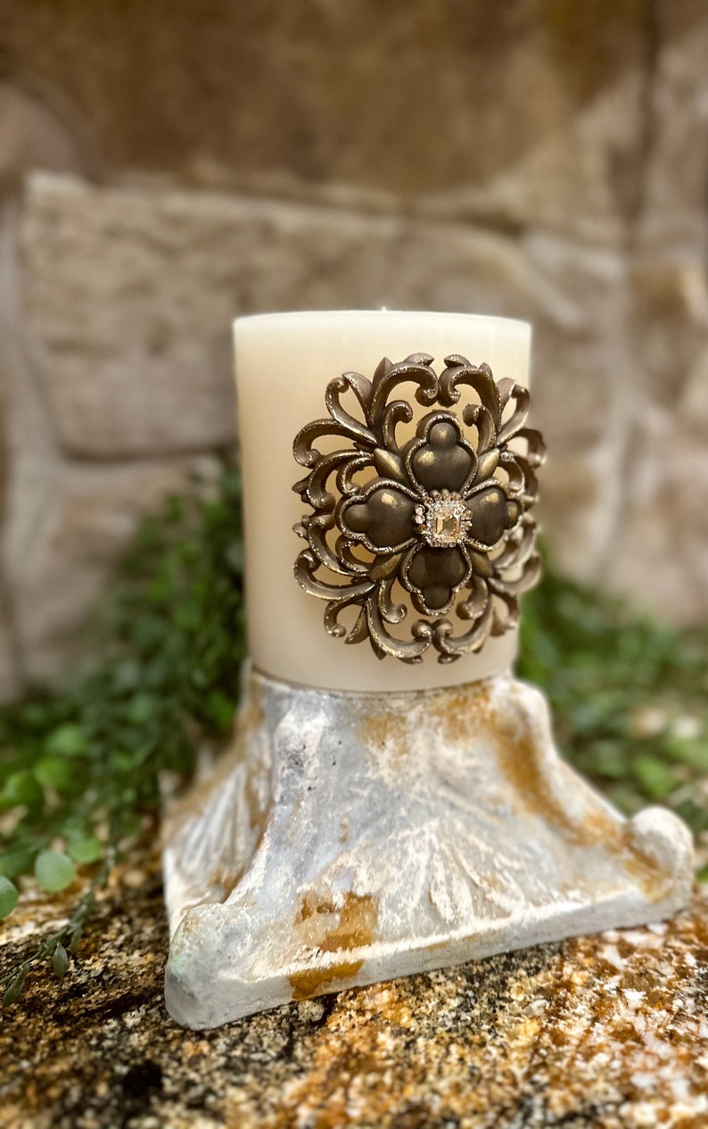Candle Pin Flower Scroll Embellished, Candle Accessory, Unique Gift ...