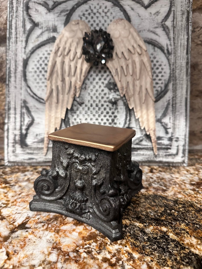 Candle Holder, Base Capital Riser, Pedestal, Old World Decor, Handmade ...