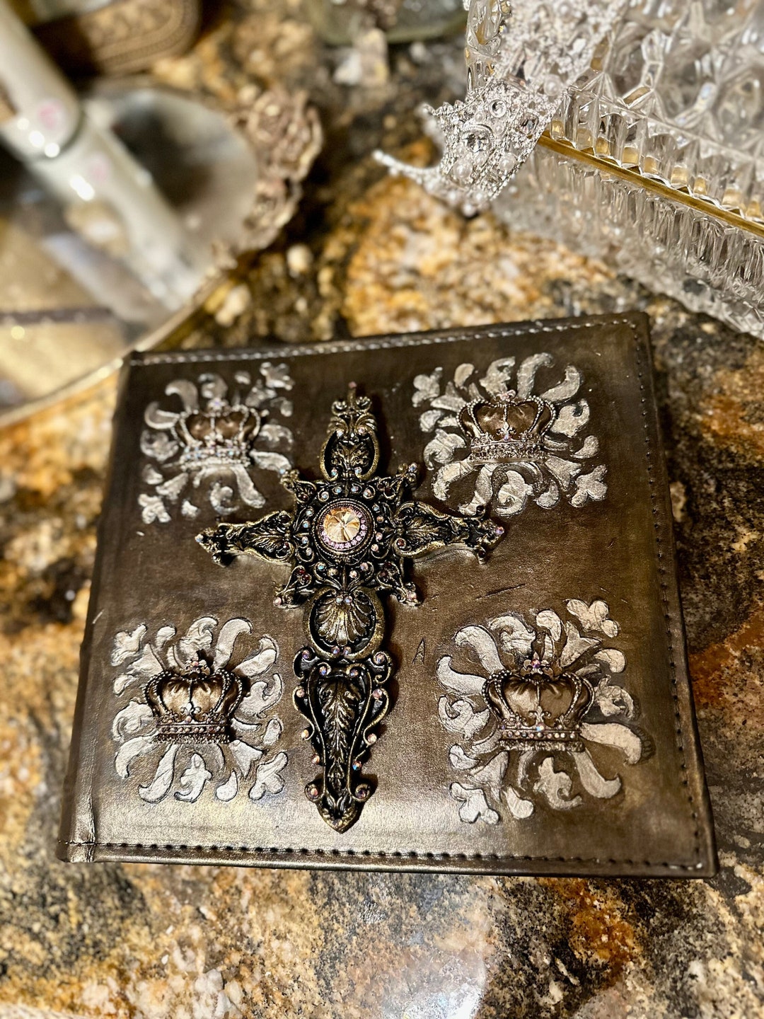 Embellished Photo Album, Crystal Rhinestone Cross Photo Album, Memory ...