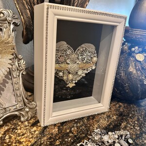 Decorative Shadow Box, Heart Wall Decor, Framed Heart Shadow Box, Heart ...