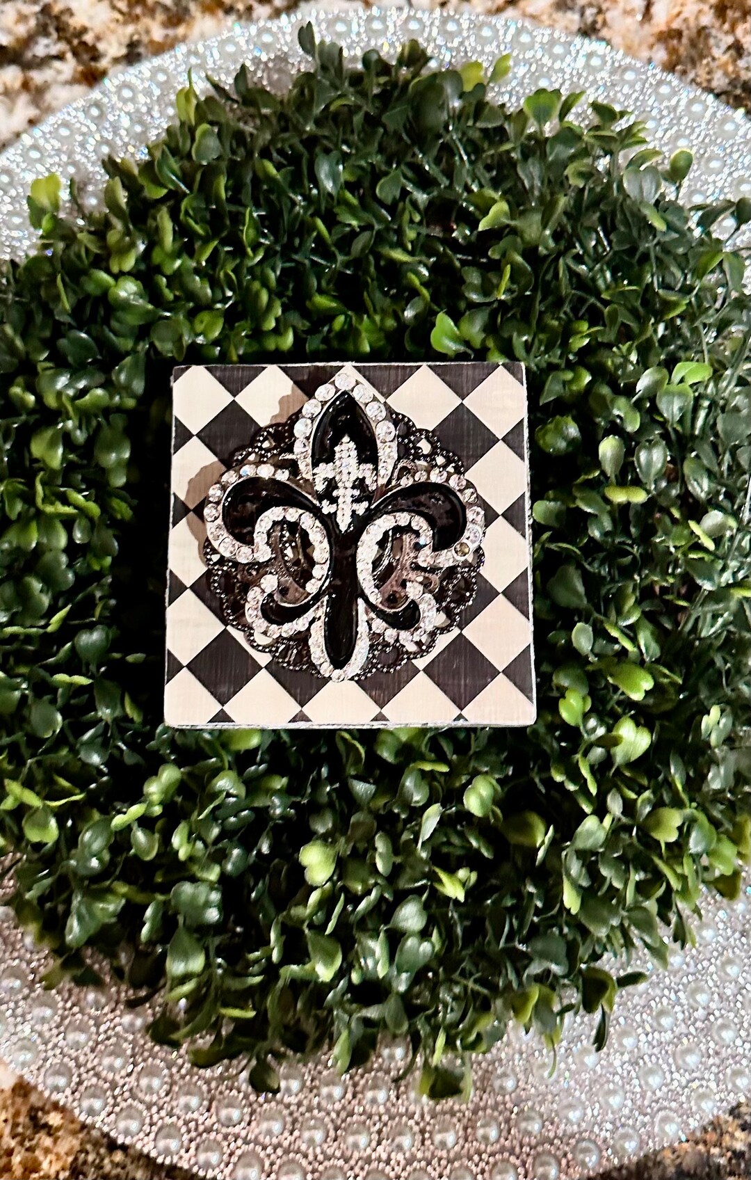 Wall Art, Tile Wall Art, Wall Hanging, Fleur De Lis, Fleur De Lis Wall ...