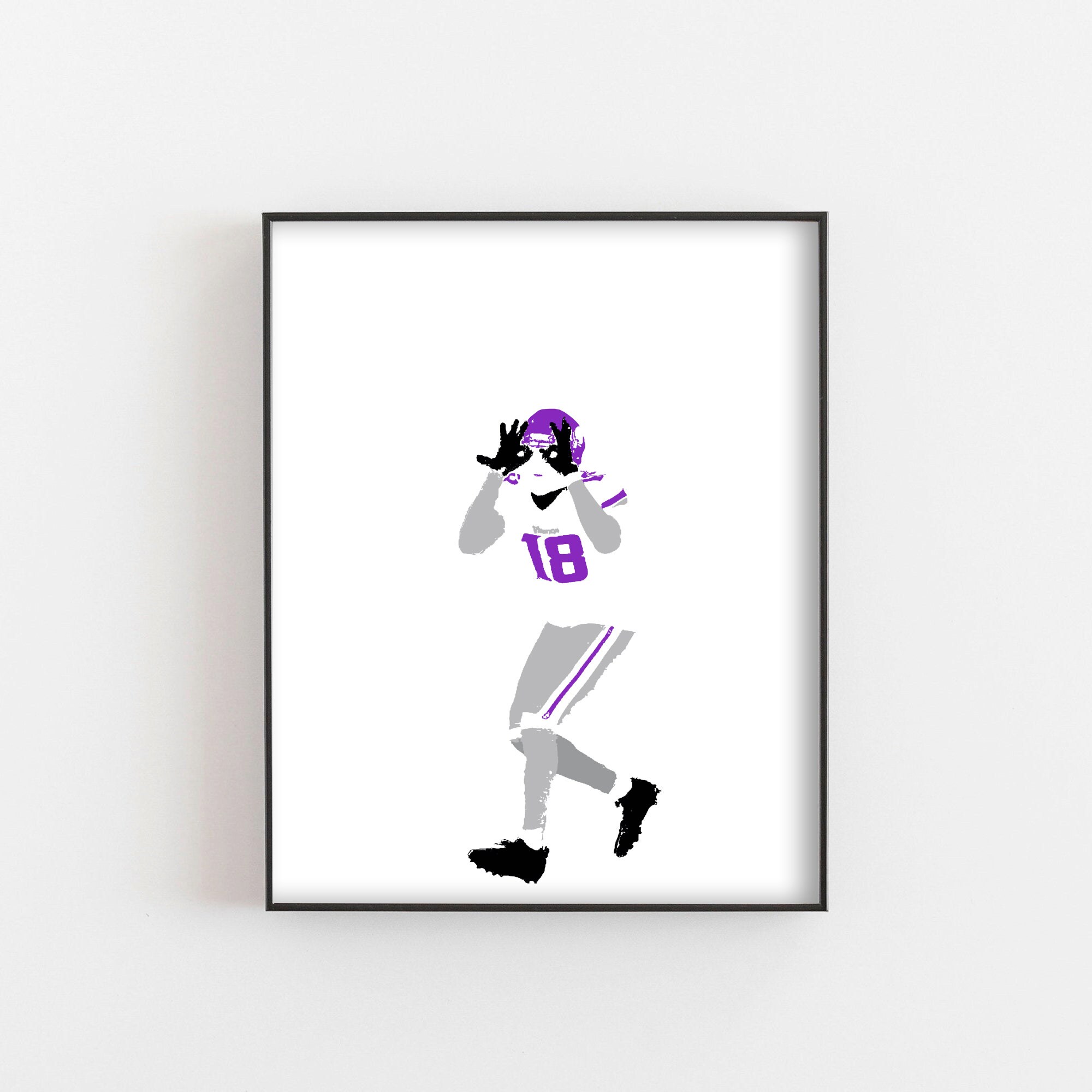 Justin Jefferson Minimalist Digital Print Giddy Dance Us | Etsy