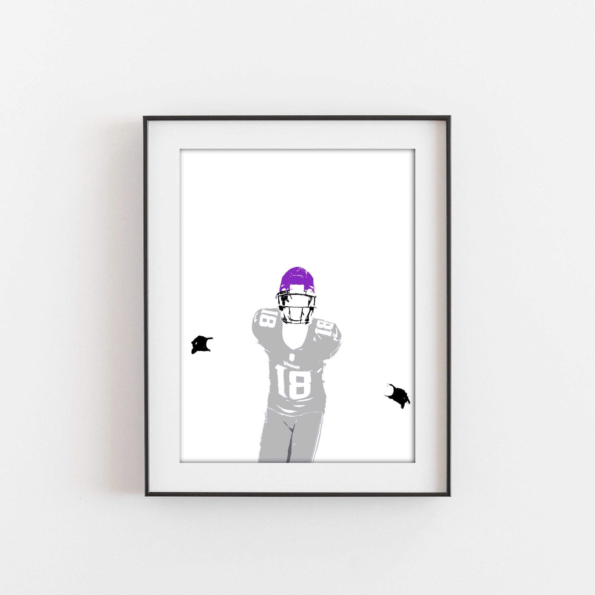 Justin Jefferson Minimalist Digital Print Us Bank Stadium | Etsy