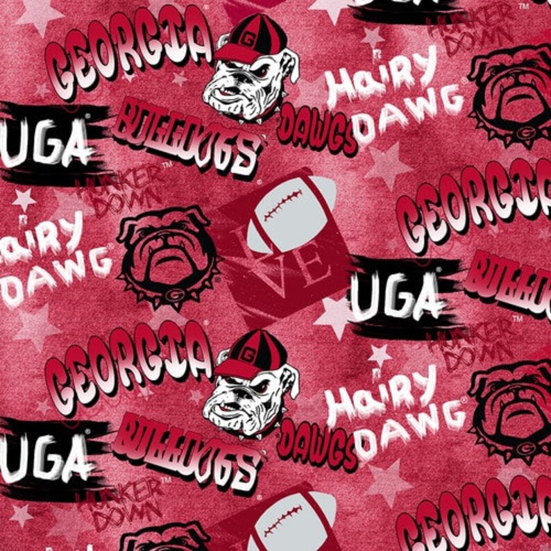 Ga Bulldogs Fabric, UGA Fabric, Quilting Fabric, Sports Fabric ...
