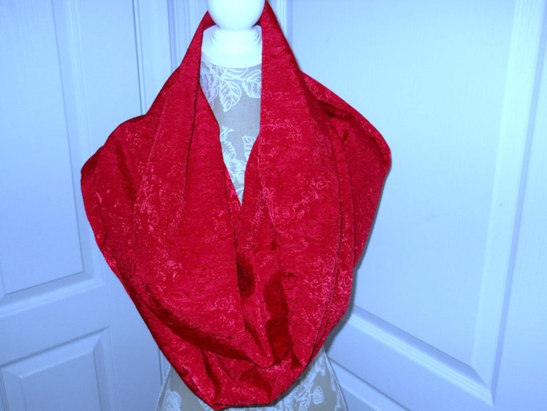 Scarves, Red Infinity Scarf, Formal After Five Infinity Scarf, Circle ...