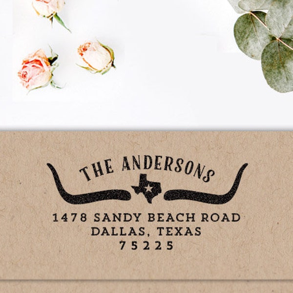 Western Address Stamp - Etsy
