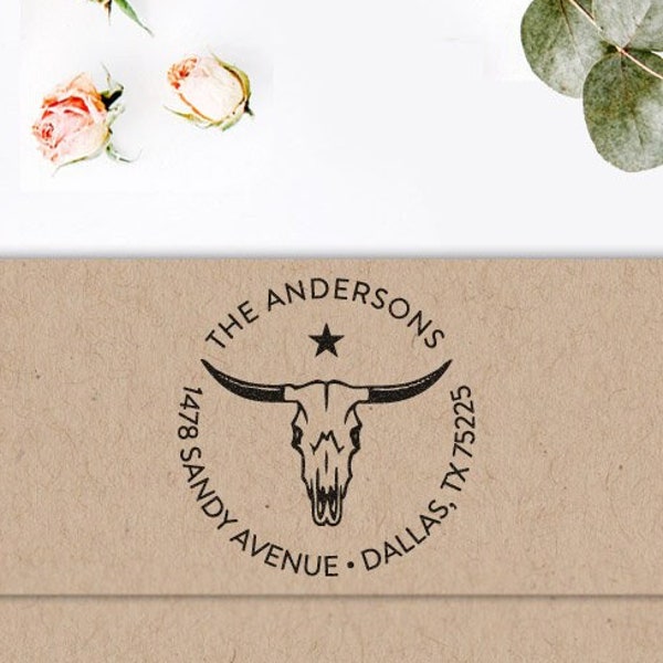 Western Address Stamp - Etsy