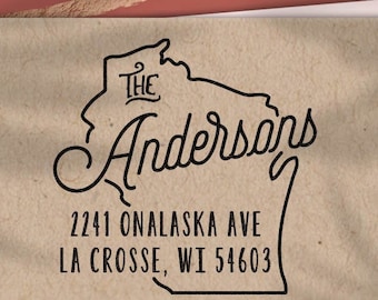 Custom Wisconsin State Return Address Stamp Perfect Gift for - Etsy