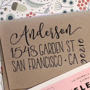 Custom Address Stamp, Cute Return Address Stamp With a Fancy Font for ...