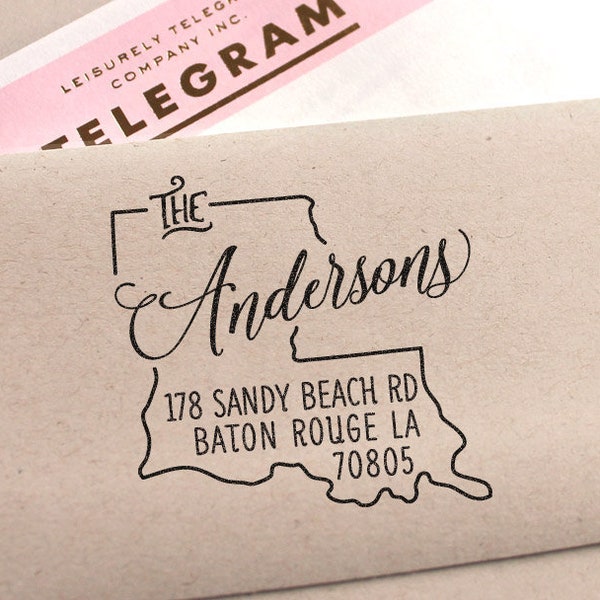 Louisiana State Address Stamp - Etsy