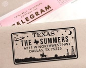 Custom Texas License Plate Return Address Stamp Wedding Gift | Etsy