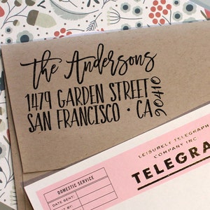 Custom Address Stamp Cute Return Address Stamp With a Fancy - Etsy