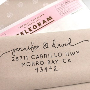 Custom Address Stamp, Cute Return Address Stamp With Fancy Font for ...